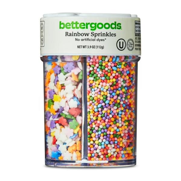 bettergoods 4セル レインボー マルチカラー スプリンクル（3.9oz）は、人工着色料や香料を使用せずに作られた、自然派のカラフルなトッピングです。認証取得済みで、コーシャ・ハラール対応、グルテンフリー、ヴィーガンフレンドリーと...