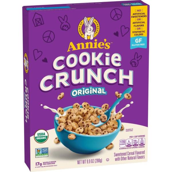 アニーズ クッキークランチ オリジナル シリアルは、ミニクッキーの形をした楽しい見た目とサクサク食感が特長のシリアルです。チョコレート風味のスプリンクルがアクセントになったクッキークランチ味で、朝食はもちろん、おやつとしても手軽に楽しめます...
