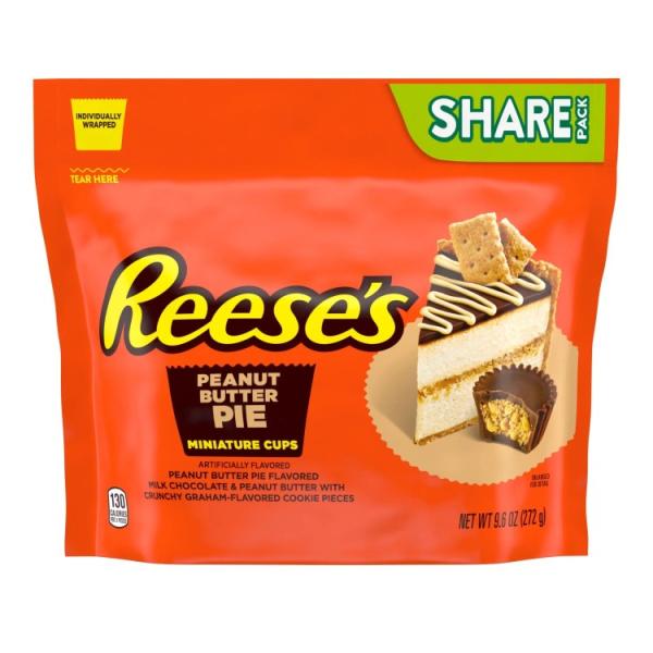 REESE'Sミニチュアピーナッツバターパイ風味ミルクチョコレートピーナッツバターカップキャンディーの9.6オンスシェアパック1個入り スポーツイベント、ゲームナイト、パーティー、映画などで、大きくて大胆でおいしいスナックが必要なときは、R...