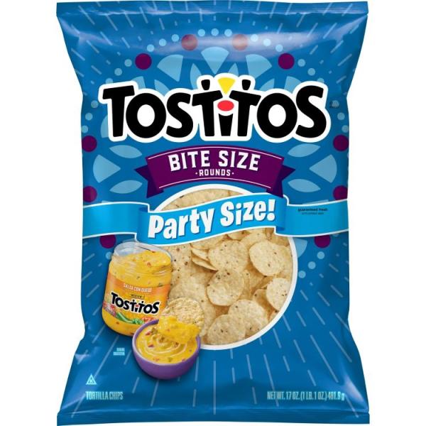 TOSTITOS 一口サイズトルティーヤチップス 17.0オンス袋 家族全員にぴったりのパーティースナック 美味しいTOSTITOS Queso Blanco Dipと一緒に食べると最高です グルテンフリー製品 コーシャ 人工香料、保存料、...