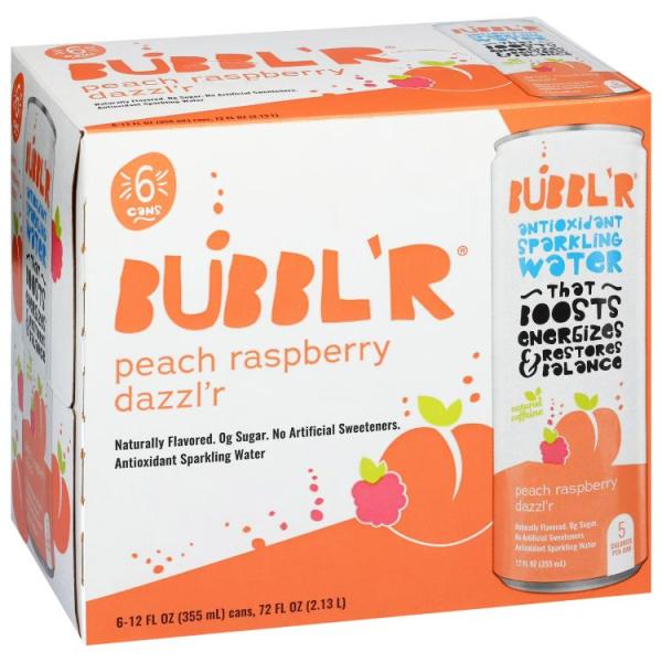 BUBBL'R（バブラー）は、天然由来の素材とフレーバーを使用した、爽快感あふれるスパークリングウォーターです。毎日のリフレッシュや気分転換にぴったりの1本です。ビタミンAとB群を配合し、砂糖・人工甘味料は一切不使用。1缶あたりたったの5キ...