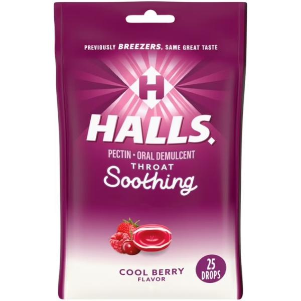 爽やかなクールベリーフレーバーが楽しめる、HALLS（ホールズ）のスロートドロップ25個入りパックです。旧名称「ホールズブリーザーズ」として親しまれていたシリーズで、やさしい味わいと心地よい口あたりが特長です。 1粒あたりペクチンを7mg配...