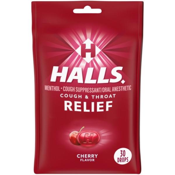 チェリー風味が楽しめる、HALLS（ホールズ）リリーフシリーズのスロートドロップ30個入りパックです。メントールを1粒あたり5.8mg配合し、すっきりとした清涼感が広がります。 乾燥が気になる季節のリフレッシュに。※使用目安を守ってご利用く...
