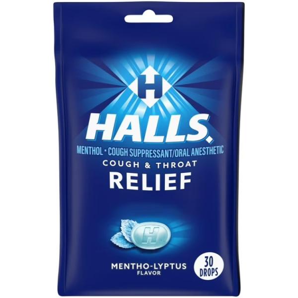 メントールとユーカリの清涼感が広がる、HALLS（ホールズ）リリーフシリーズのメンソリプタス風味スロートドロップ（30個入り）です。メントールを1粒あたり5.4mg配合しており、口の中をすっきりさせたいときやリフレッシュしたいときにぴったり...