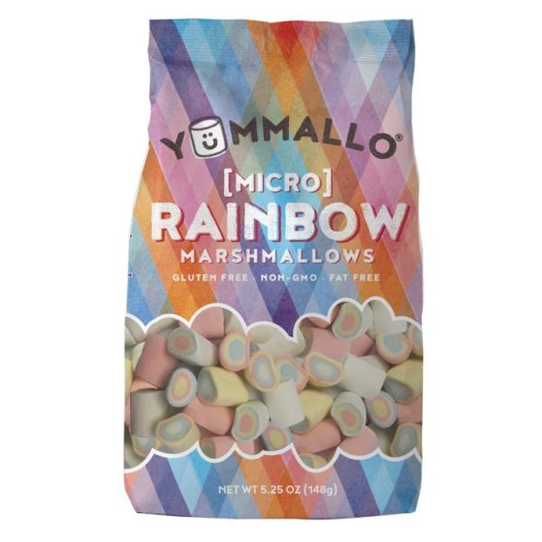 カラフルなミニサイズのマシュマロです。 1食分30g（約23個）。 グルテンフリー、非遺伝子組換え原料不使用、脂肪0g。 再封可能なパッケージで保存に便利。 常温保存可能。