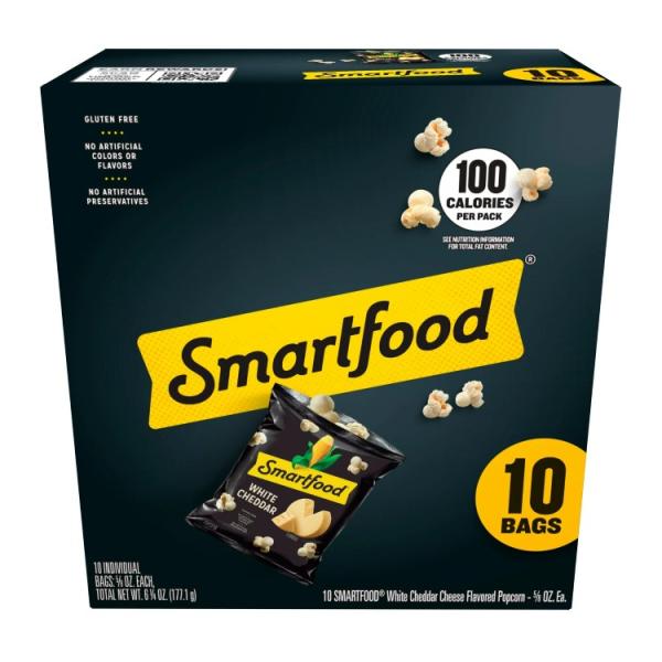 SMARTFOODチェダー風味ポップコーン 6.25オンス 10袋 パントリーのストックに最適なポップコーン 食事の合間にこの素晴らしいスナックをお楽しみください 人工保存料不使用 人工着色料・香料不使用 グルテンフリー 常温保存可能 個別...