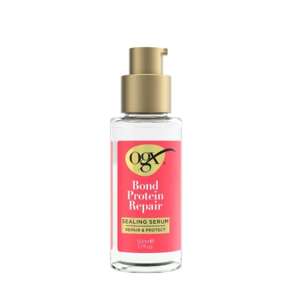 OGX リペア＆プロテクト ボンドプロテイン リペア シーリングセラムは、ダメージを受けた髪をなめらかに整え、ツヤのある健やかな状態へ導くリーブインタイプのヘアセラムです。髪のダメージ部分に集中的に働きかけ、軽やかな使い心地でフリッズを抑え...