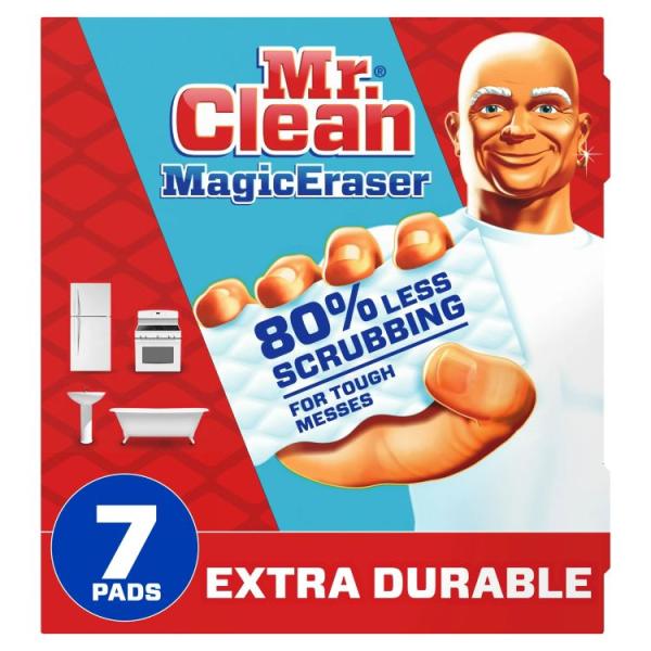 Mr. Cleanマジックイレイザー エクストラデュラブルスクラバーは、デュラフォームの採用により4倍*の洗浄力を実現。*洗浄力は、主要な多目的漂白剤スプレーとの比較です。この強化メラミン洗浄ブラシは、家中の汚れを強力に落とします！表面クリ...
