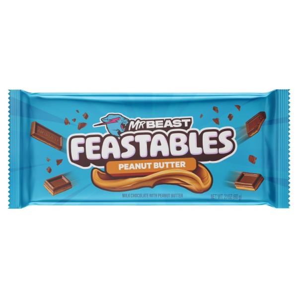 Feastables MrBeast ピーナッツバター ミルクチョコレートバーは、濃厚でなめらかな味わいを追求してリニューアルされた、満足感たっぷりのチョコレートスナックです。ピーナッツバターのコクとミルクチョコレートの甘さが絶妙にマッチし...