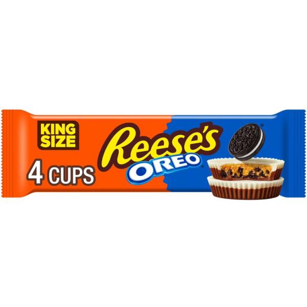 REESE'S OREO ミルクチョコレート＆ホワイトクリーム キングサイズ ピーナッツバターカップ キャンディー 2.8オンス 1パック入りスポーツイベント、ゲームナイト、パーティー、映画などで大胆でおいしいスナックが必要なときに、ホワイ...