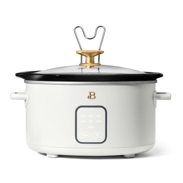 ・容量約3.8L（4qt）、最大5人分に対応・4つの調理タイムプリセット：低温8時間・低温10時間・高温4時間・高温6時間・タッチ式ディスプレイは使用時のみ点灯・取り外し可能なストーンウェア鍋でそのままサーブ、お手入れも簡単・割れにくい耐久...