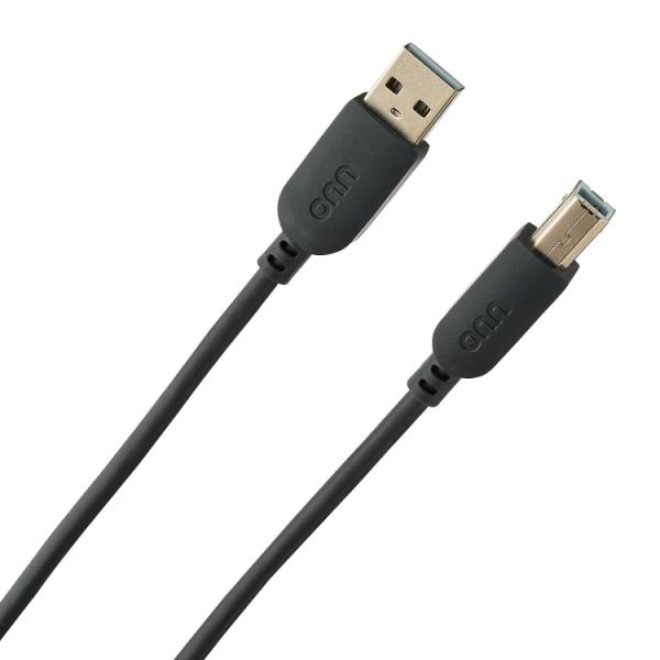 onn USB-Aオス to USB-Bオス プリンターケーブル、約3m。パソコンやノートパソコンをプリンターに接続できます。約3mの長さで柔軟に設置可能。USB-AオスとUSB-Bオスのコネクターを搭載し、最大480MbpsのUSB転送速...