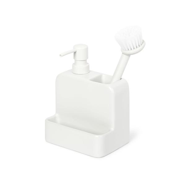 ブラシ付き：内蔵キャディが付いており、付属のブラシやキッチンスポンジなど、よく使うキッチン用品をすっきり整理し、必要なときに取り出しやすく収納できます。片手で使いやすい：メインステイズ セラミック ソープポンプ ブラシ付きは、モダンな印象の...