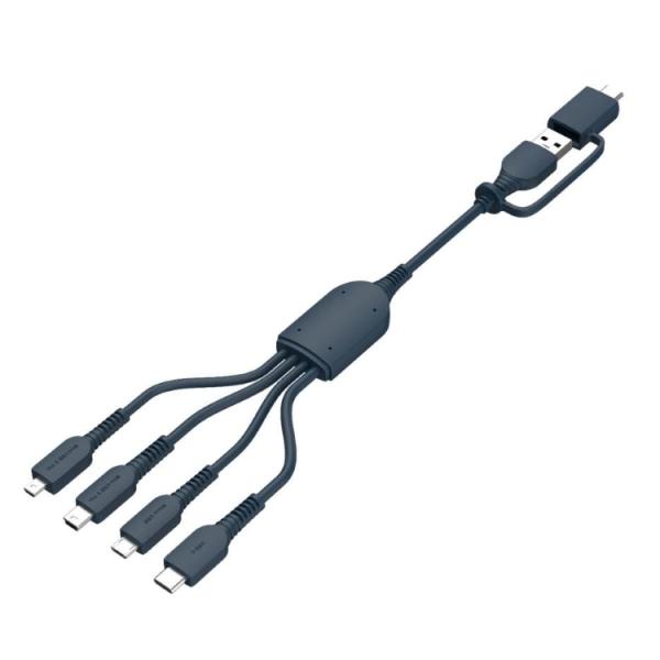 ONN 4 IN 1カメラケーブル。USB Micro Bオス端子付きのカメラケーブルです。USB Mini（5ピン）オス、Mini B（8ピン）オスにも対応した4イン1仕様。GoProを含む各種アクションスポーツカメラに便利なUSBケーブ...