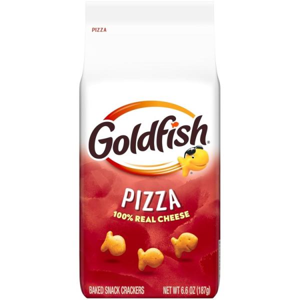 ゴールドフィッシュ ピザ クラッカー 187g 定番のゴールドフィッシュ チェダークラッカーに、ピザ風味を加えたスナッククラッカーです。チェダーチーズのコクに、ピザを思わせる香ばしい味わいが楽しめます。 100％リアルチェダーチーズを使用し...