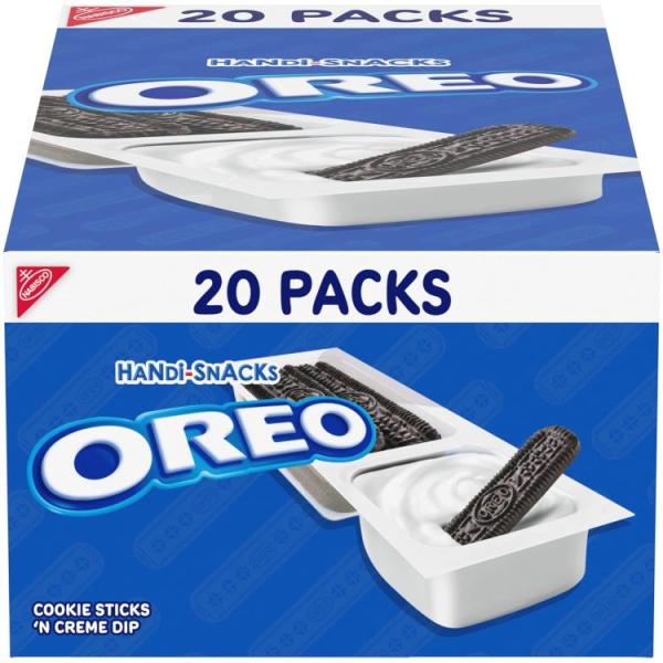 1箱に20個のHandi-Snacks OREOクッキースティックとクリームディップスナックパックが入っています。皆が知っていて愛しているOREOクリームの味がディップ可能な形になりました。チョコレートクッキースティックはカリカリして甘いで...
