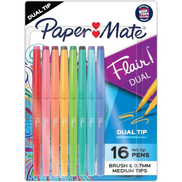 片側にブラシチップ、もう片側にミディアム（0.7mm）チップを備えたデュアルエンドフレアペンブラシチップは、手書きのレタリング、日記、メモ取りなどにさらなる創造性を加えます。柔軟なブラシチップにより、線の幅を簡単に変更できます。ミディアムチ...