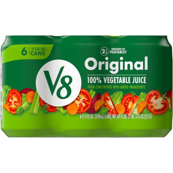 V8オリジナル100%野菜ジュースの植物由来のおいしさを堪能してください。他のジュースに代わる満足感のあるオリジナルV8ジュースは、濃縮トマトジュースと7種類の野菜ジュースで作られています。その結果、独特の濃厚で風味豊かな100%ジュースが...