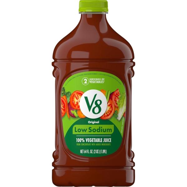 V8 低ナトリウム オリジナル 100% 野菜ジュースの植物由来のおいしさを堪能してください。他のジュースに代わる満足感のある低ナトリウム V8 ジュースは、濃縮トマトジュースと 7 種類の野菜ジュースで作られています。その結果、オリジナル...