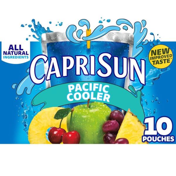 カプリ サンパシフィック クーラー ミックスフルーツ フレーバー ジュース ドリンク ブレンド 1 箱 (10 個入り 6 液量オンス パウチ)天然素材を使用した、お子様が大好きな味カプリサンは、羅漢果を含む天然甘味料を使用して、子供たちが...