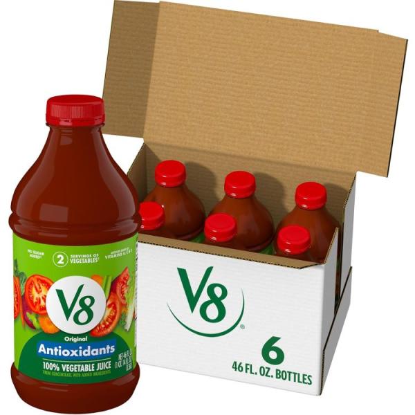 V8アンチオキシダントオリジナル100%野菜ジュース46液量オンスボトル6本濃縮トマトジュースと7種類の野菜ジュースで作られた、他のジュースに代わる満足のいくジュースです。この100%ジュースの8液量オンスには野菜2食分が含まれており、抗酸...