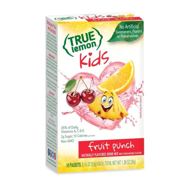 シンプルな材料から作られています: True Lemon Kids Fruit Punch は、ステビアと少量の砂糖で甘くしたシンプルな非遺伝子組み換え材料から作られています。人工甘味料、香料、保存料を一切使用しておらず、果物や野菜などの天...