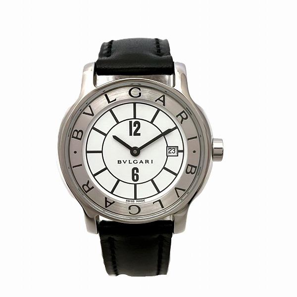【ブランド】ブルガリ【商品名】ソロテンポ【型番】ST29S【シリアル】D9037【ムーヴメント】クォーツ【材質】SS×レザー【サイズ】ケース幅(リューズ含まず)×厚さ×腕回り最少〜最大(内径)×重さ約29mm×6.4mm×13〜16cm×2...