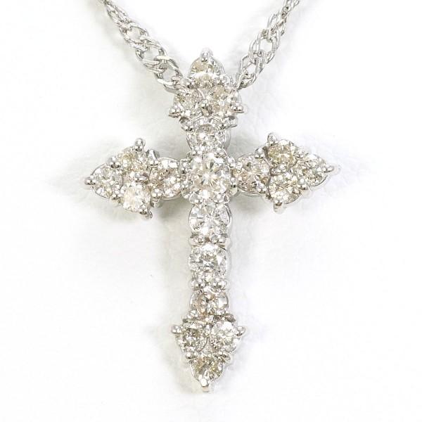 【素材】PT1000/プラチナ【石目】ダイヤ 0.50ct 【総重量】約4.7g【サイズ】トップ：全長 約18×13mm(トップとチェーン取り外し可)チェーン：全長 約42cm(アジャスター3.5cm)【付属品】なし【商品の状態】新品仕上げ...