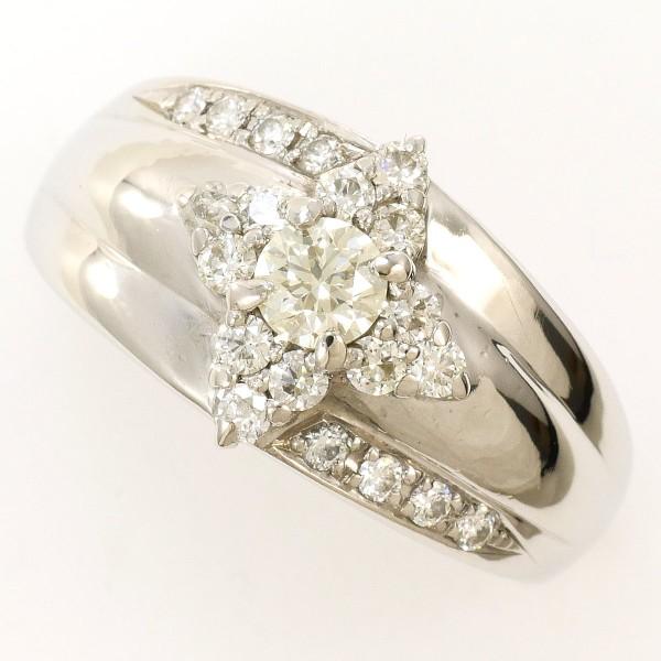 【素材】PT900/プラチナ【石目】ダイヤ 0.38ct 0.229ctクラリティー：VVS2 カラー：Very Light Yellow カット：Excellent 【総重量】約6.5g【サイズ】約15号【最大幅】約11mm【サイズ直し】...
