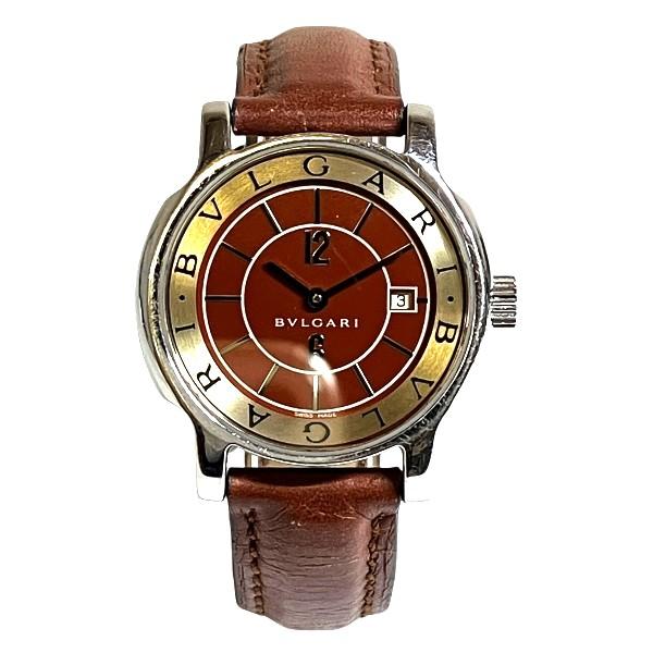 【ブランド】ブルガリ【商品名】ソロテンポ【型番】ST29S【シリアル】D75391【ムーヴメント】クォーツ【材質】SS×レザー【サイズ】ケース幅(リューズ含まず)×厚さ×腕回り最少〜最大(内径)×重さ約29mm×6.6mm×13.5〜16....