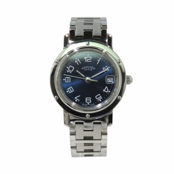 【ブランド】HERMES / エルメス【商品名】クリッパー【型番】CL4.210【シリアル】2333291【カラー】文字盤：ブルー【素材】ケース：SS【サイズ】ケース幅(リューズ含まず)×厚さ〜最大(内径)約24mm×6mm×14.5cm【...