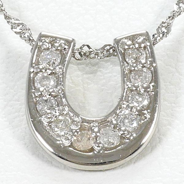 【素材】PT1000/プラチナ、PT850/プラチナ【石目】ダイヤモンド 0.1ct【総重量】約1.4g【サイズ】トップ：H約9×W約8mm(トップとチェーン取り外し可)チェーン：全長 約40cm (アジャスター4cm)【付属品】なし【商品...
