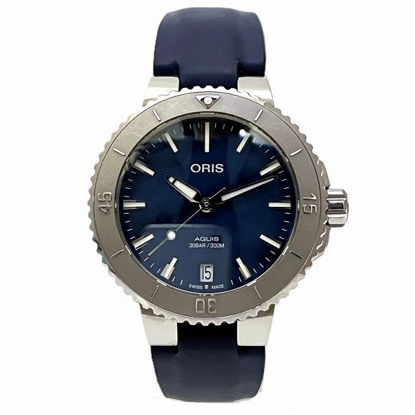 【ブランド】ORIS / オリス【タイプ】ダイバー【商品名】アクイスデイト 【型番】01 733 7770 4155 07 34 14 40【シリアル】39 23463【カラー】文字盤：ブルー、ベルト：ブルー【素材】ケース：SS、ベルト：ラ...