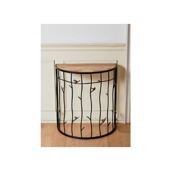 【発売日：2021年05月15日】◆サイズ  幅56×奥行33× 高さ61cm　約3.2Kg◆材質 　 天然木、アイアン◆重量　  サイドテーブル コンソール エレガント 花台 フラワースタンド  花瓶 玄関 台  高さ61cm 奥行33c...