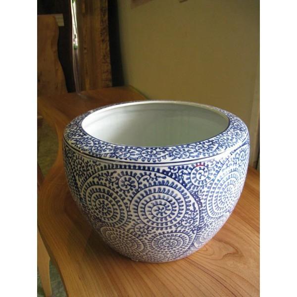 ◆サイズ φ30cm (内径21cm)×高さ20cm、重量：約4kg◆材質 　陶器◆備考　底穴はあいておりません　　　　大・中の2サイズございます　　和モダン 和風 アジアン ビオトープ 観葉植物 ハイドロカルチャー ガーデニング