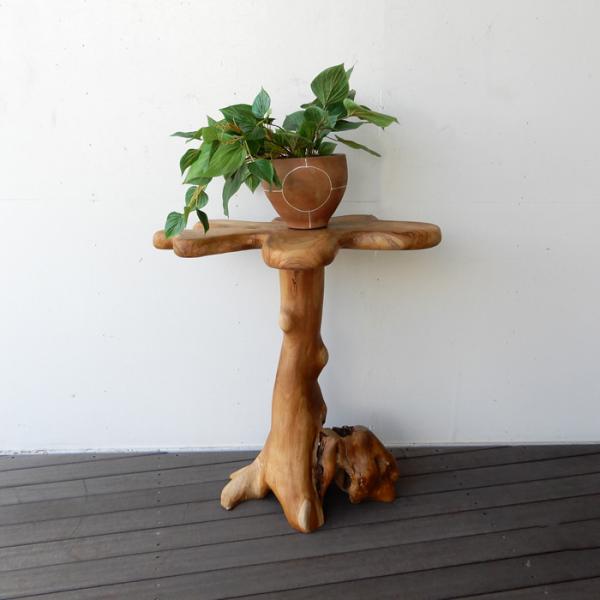 ◆サイズ Ｌ：幅75×奥行60×高さ82cm（Ｂタイプ）◆材質 　チークウッド◆備考 　完成品、1点モノのハンドメイドの作品になりますハンドメイド ディスプレイ 玄関 エントランス 店舗入り口 室内 屋内 店舗 カフェ 業務用 サロン