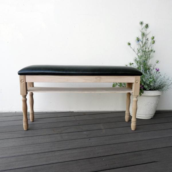 ◆サイズ  幅80×奥行21×高さ43cm◆材質　  オーク材・合皮◆塗装     無塗装ベンチ スツール 木製 アンティーク スリム コンパクト 棚付き クラシック おしゃれ 合皮レザー クッション おしゃれ モダン 玄関 腰掛け 椅子 ...