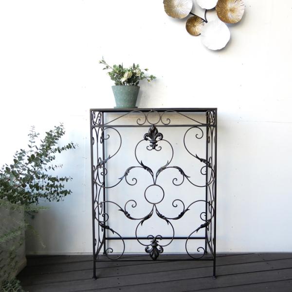 ◆サイズ 幅62×奥行30×高さ86.5cm◆材質 　アイアン◆備考 　完成品ハイテーブル  花台 玄関 ディスプレイ 飾り台 おしゃれ 送料込み 幅62cm 奥行30cm 高さ86.5cm