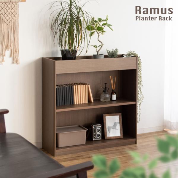 商品名　プランターラック Ramus（ラームス）サイズ　幅75×奥行き25×高さ75cm材　質　合成樹脂化粧合板（PVC貼り）耐荷重　ボックス収納：約10kg、可動棚：約5kg、底板：約10kg備　考　組立式（約30分）