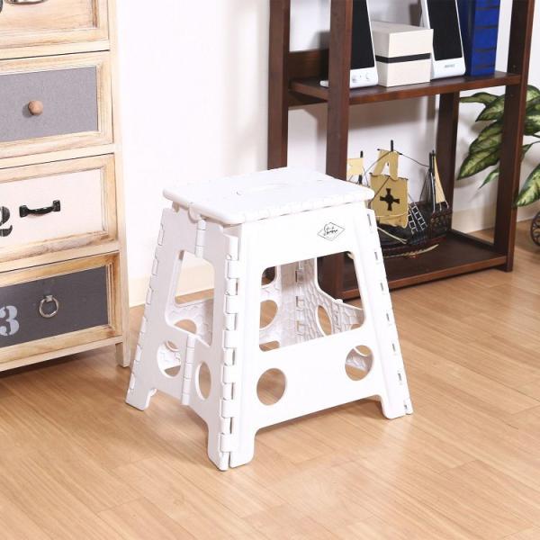 幅39cm×奥行33cm×高さ39cm ホワイト 踏み台 おしゃれ 折りたたみ スツール スツール