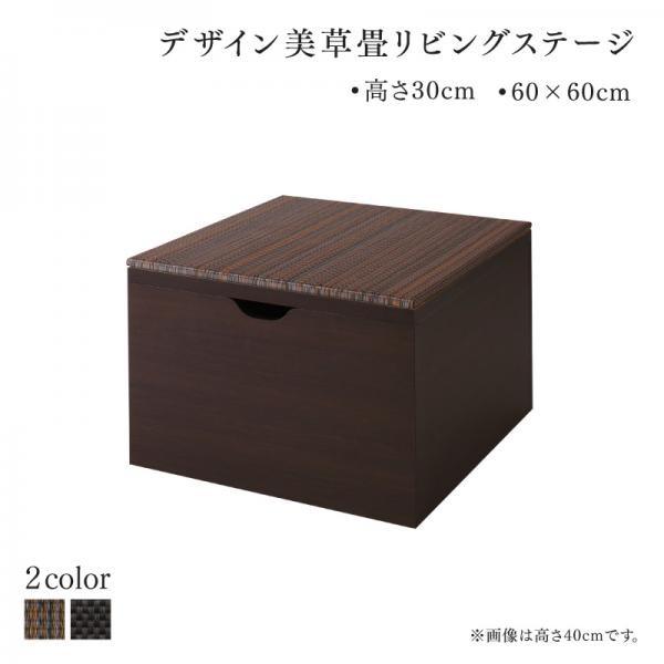 ▼１日２回のタイムセールやってます！▼ 【14時〜17時＆22時〜26時】にお得なセール価格で販売中します！＝＝＝＝＝＝＝＝＝＝＝＝＝＝＝＝＝＝＝＝＝＝＝＝＝畳ボックス収納 60×60cm ロータイプ 国産 収納付き美草畳 セピア ダークブ...