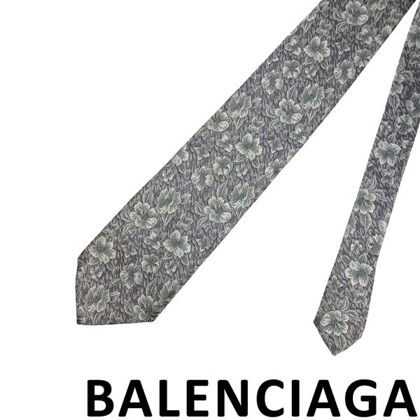 ■ブランド名　BALENCIAGA■品名　【中古】【傷や使用感が目立つ】グレー ネクタイ 花柄 【剣先幅：8cm】■対象　メンズ■素材　シルク100%■カラー　グレー■サイズ　全長 約140cm 、剣先幅 約8cm▼商品説明当商品は中古品で...