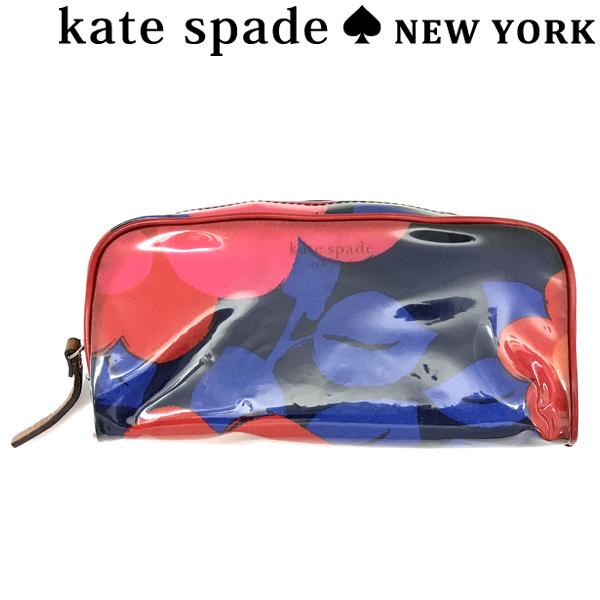 ■ブランド名　kate spade■品名　【中古】【傷や使用感が目立つ】 ポーチ 花柄 レッド×ブルー×ネイビー■対象　レディース■カラー　レッド×ブルー×ネイビー■サイズ　縦8.5×横19×マチ5cm▼商品説明当商品は中古品です。【傷や汚...