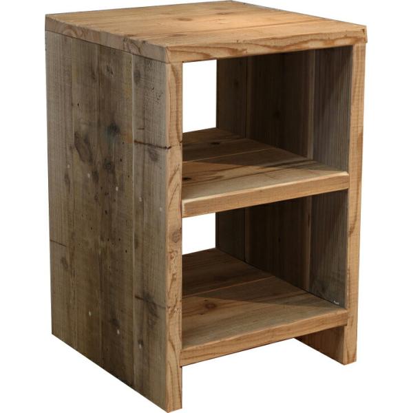 【素材・生産】OLD ASHIBA（足場板古材）※実際に建築現場で使用された無垢の杉足場板です。本社広島県廿日市市の工場で一つ一つ手作業で選別→水洗い→天日乾燥→研磨→製作→出荷を行っています。【組み立て】組み立て不要の完成品