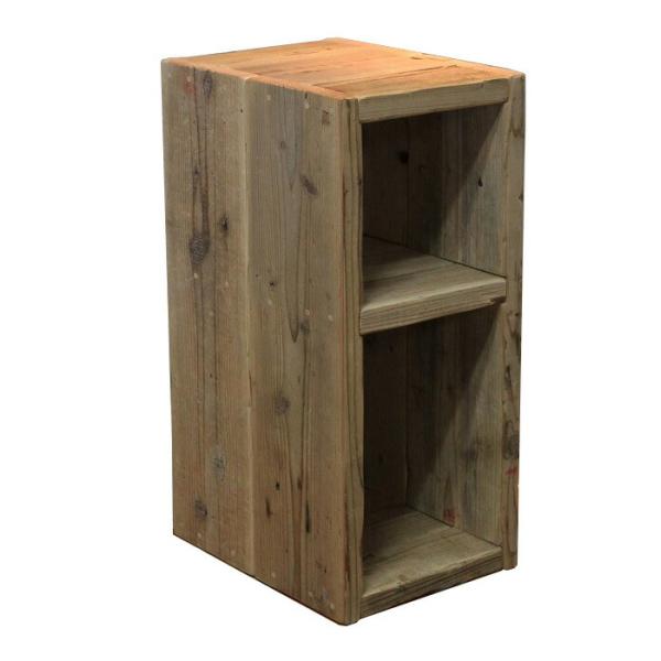 【素材・生産】OLD ASHIBA（足場板古材）※実際に建築現場で使用された無垢の杉足場板です。本社広島県廿日市市の工場で一つ一つ手作業で選別→水洗い→天日乾燥→研磨→製作→出荷を行っています。【組み立て】組み立て不要の完成品