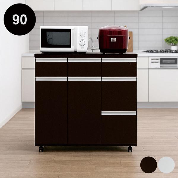 キッチンとリビングをやさしく仕切る。幅90cmのロータイプで、省スペースでも使いやすいキャスター付き食器棚。送料無料（但し、北海道・東北地方・沖縄・離島は別途送料が必要です）別途　東北地方：￥3,000　北海道：￥4,000（沖縄及び離島の...