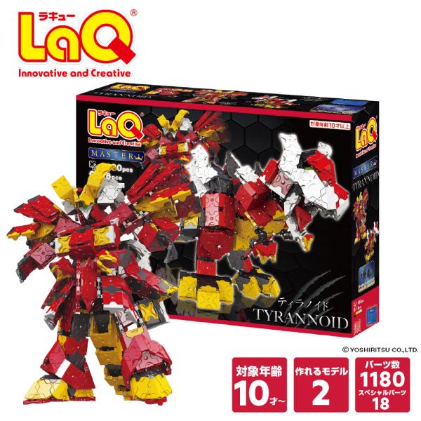ボールジョイントパーツを使って大型ロボットモデルが作れるマスターシリーズに恐竜モチーフのキットが登場！「ティラノイド(ダイナソーモード) 」「ティラノイド」の2種類に組み替えられます。 お片付けもバッチリの収納ケースつき。