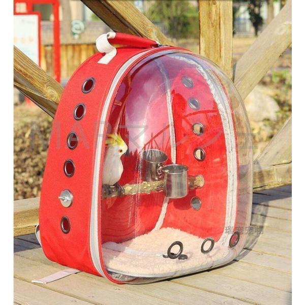 製品名:インコの包み重量:1.4kg材質:600D牛津布+PVCプラスチック製品サイズ:約41cm*31cm*28cm包装サイズ:約43cm*33cm*13cm使用対象:ほとんどのオウムオウムバッグ新型透明ペット両肩バックパック鳥外出バック...
