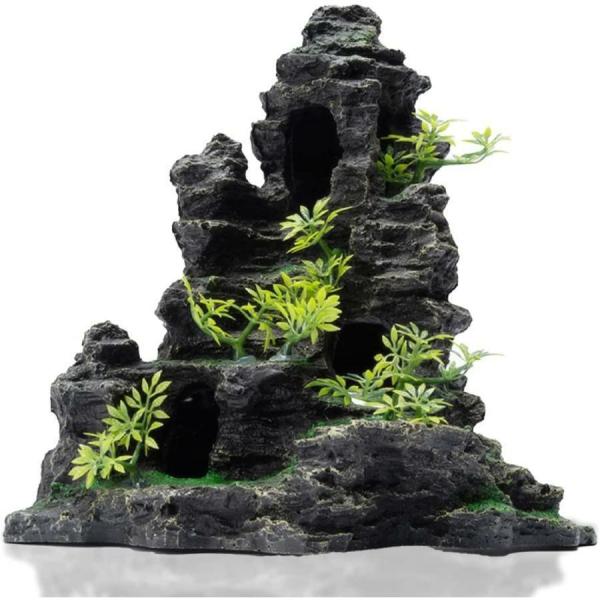 アクアリウムをもっと楽しく存在感のある岩山をモチーフにしたアクアリウムオーナメントです。自然素材の流木や岩だけでは表現できない、味のあるおしゃれな水槽レイアウトを演出できます。魚の隠れ家に◎水槽のオブジェとしての役割だけでなく、熱帯魚や生き...