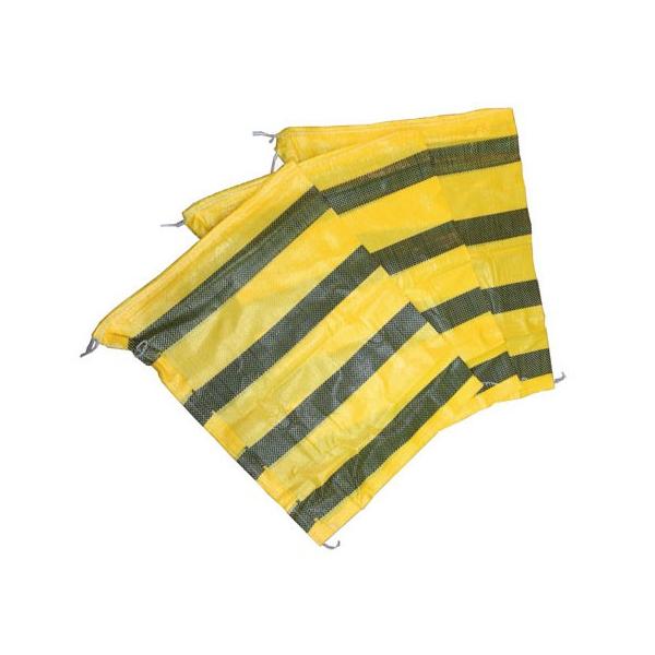 トラ土のうは、黄色と黒のストライプ柄のため、一定の方向に統一した積み方ができるほか、危険場所の認識ができます。規格：横：約48cm×縦：約62cmカラー：黄色と黒のストライプ柄材質/本体：ポリエチレン　　 縫糸：ポリエステル（使用時の注意事...